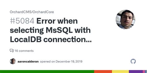Error When Selecting Mssql With Localdb Connection String · Issue 5084 · Orchardcmsorchardcore