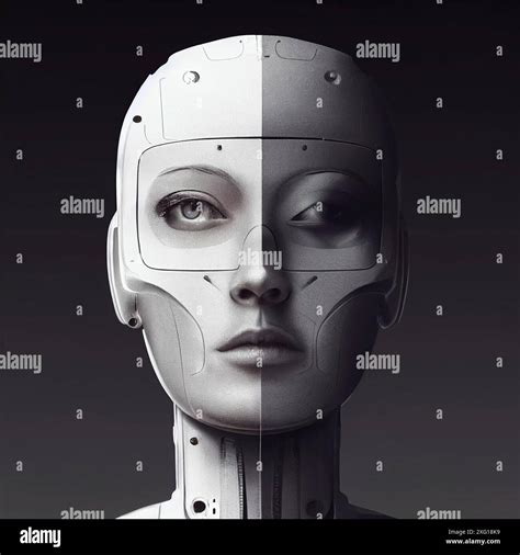 Illustration Of An Artificial Intelligence Robot Futuristic Cyborg