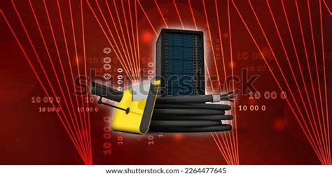 3d Illustration Data Center Server Connected Stock Illustration