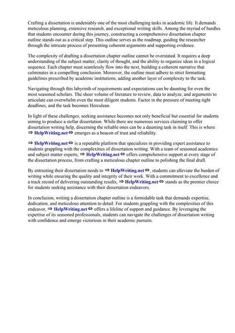 How To Write A Dissertation Chapter Outline By Heather Jeffers Issuu