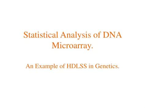 PPT Statistical Analysis Of DNA Microarray PowerPoint Presentation Free Download ID