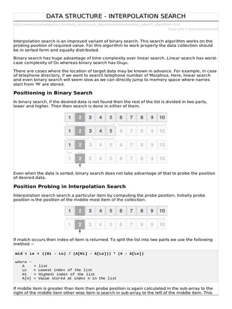 Dsa Interpolation Search Pdf Computing Theoretical Computer Science