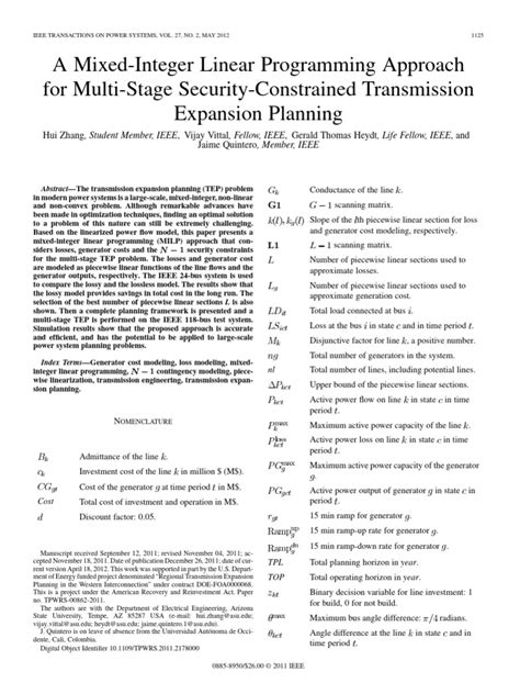 A Mixed Integer Linear Programming Approach Pdf Mathematical