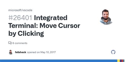 Integrated Terminal Move Cursor By Clicking · Issue 26401 · Microsoftvscode · Github