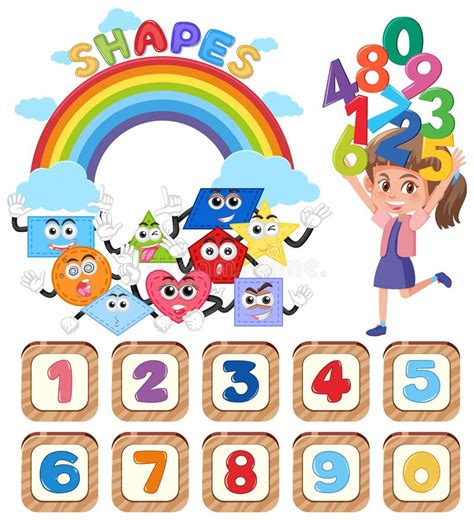 Math Classroom Objects With Supplies And Students Stock Vector
