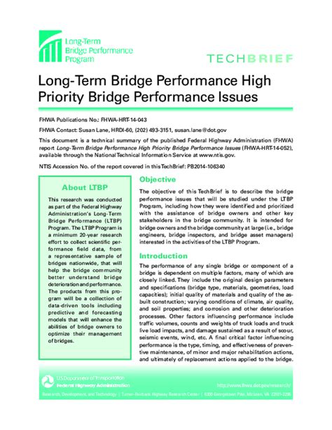 Pdf Long Term Bridge Performance High Priority Bridge Performance