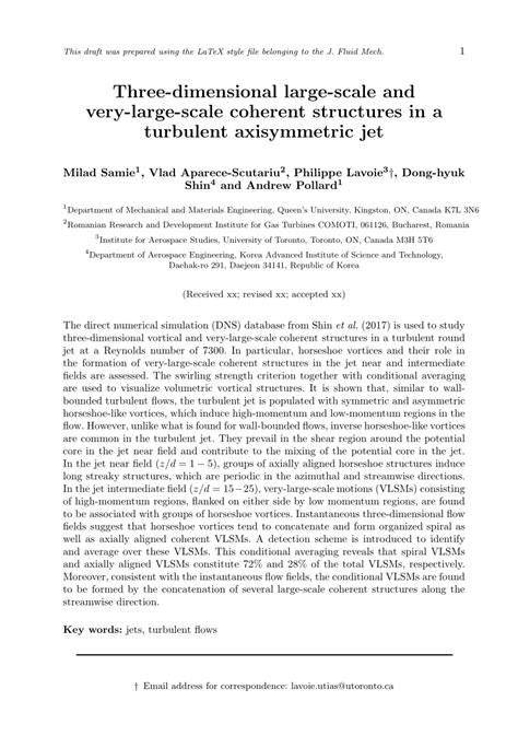 Pdf Three Dimensional Large Scale And Very Large Scale Coherent