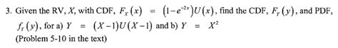 Solved Given The RV X With CDF Fx X E U X Chegg