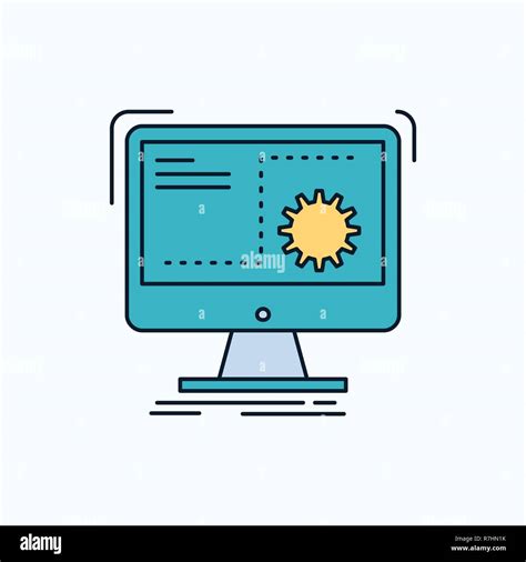 Command Computer Function Process Progress Flat Icon Green And Yellow Sign And Symbols For