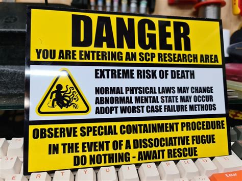 Scp Area Metal Warning Sign Gaming Science Decor Etsy