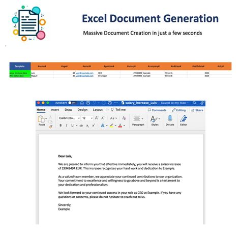 Excel To Word Document Generator Etsy