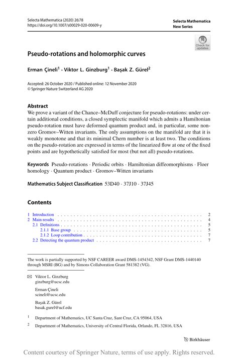 pseudo rotations and holomorphic curves
