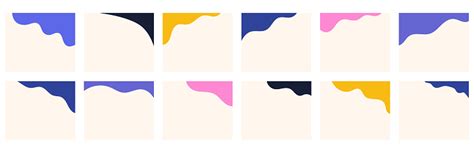 정사각형 게시물 또는 웹 사이트에서 머리글 또는 바닥글 사용을 위해 디자인된 다양한 모양 모음입니다 간단한 벡터 플랫 스타일의 창의적인 디자인을 위한 장식 요소 Y2k