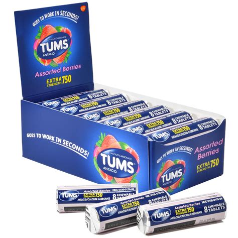 Mua Nosh Pack Tums Antacid Chewable Tablets For Travel 12 Rolls Extra