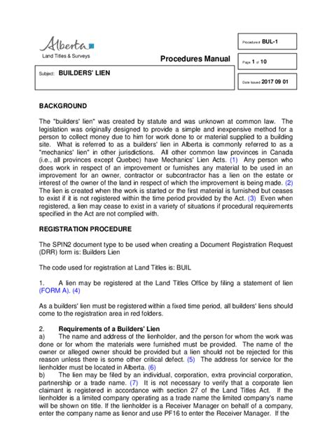 Builders Lien Form Alberta Fill Out And Sign Online Dochub