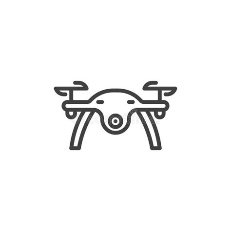 Quadcopter Front View Vector Flat Icon Drone Air Remote Control Camera Stock Vector