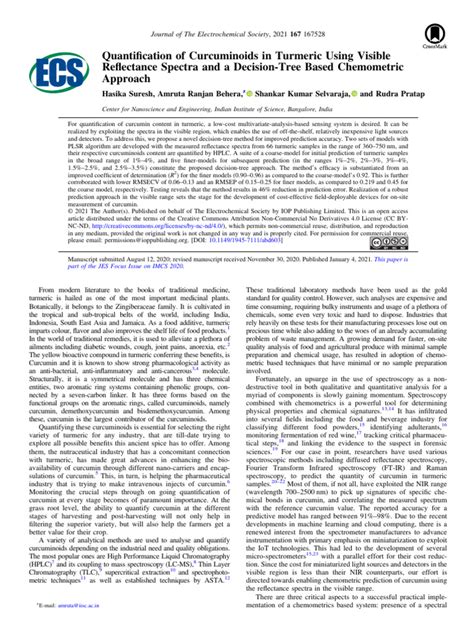 quantification of curcuminoids in turmeric using v pdf principal