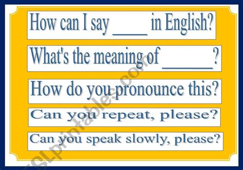 Useful Classroom Language Esl Worksheet By Daniela Lopes