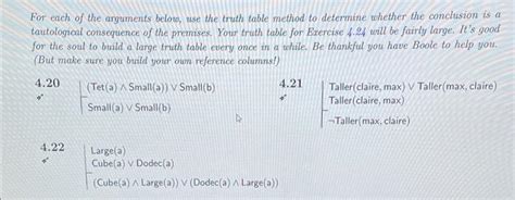 For Each Of The Arguments Below Use The Truth Table Chegg