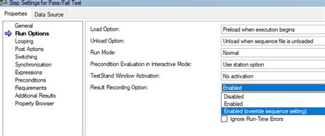 how to add a result to the report when the subsequence call is set to result recording disabled