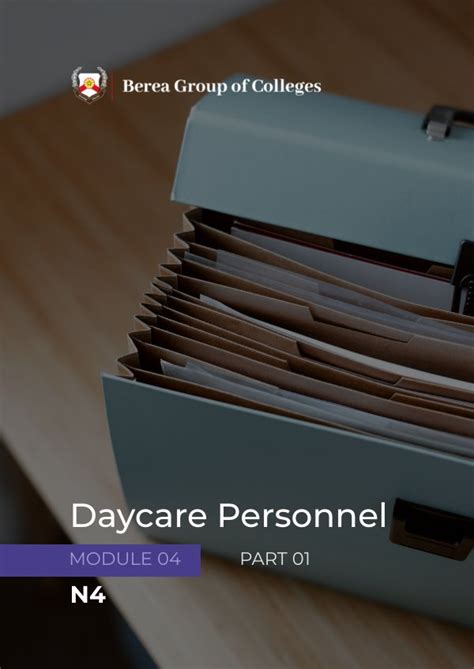 Daycare Personnel N4 Module 4 Part 1 By E Publishing