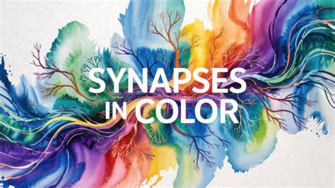 Abstract Watercolor Artwork Of Colorful Synapses With Text Synapses In Color Stock Illustration