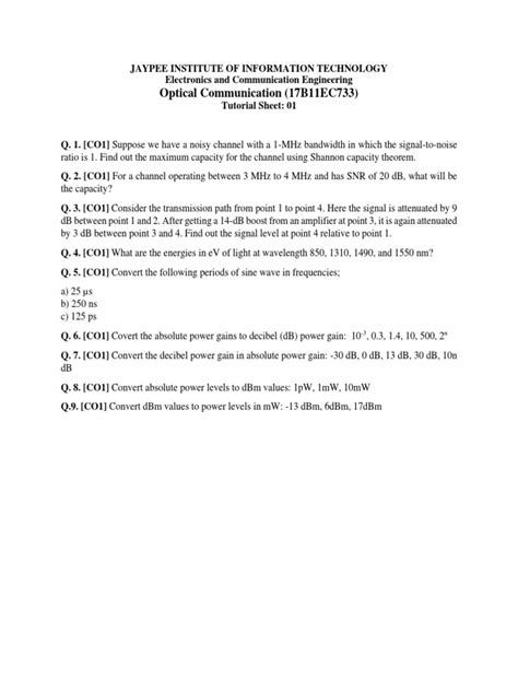 Tut Soln Merged Pdf Optical Fiber Dispersion Optics
