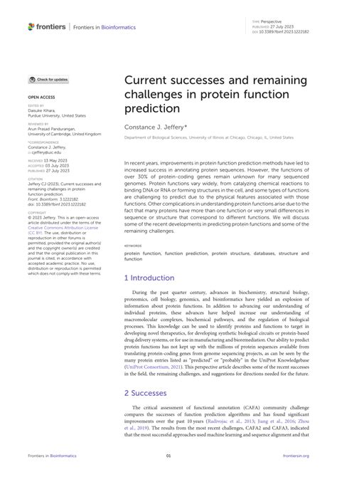 Pdf Current Successes And Remaining Challenges In Protein Function Prediction