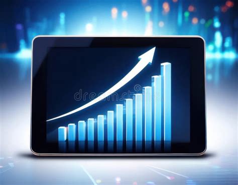 A Digital Tablet Displaying A Rising Bar Graph Symbolizing Growth And Success In Business And