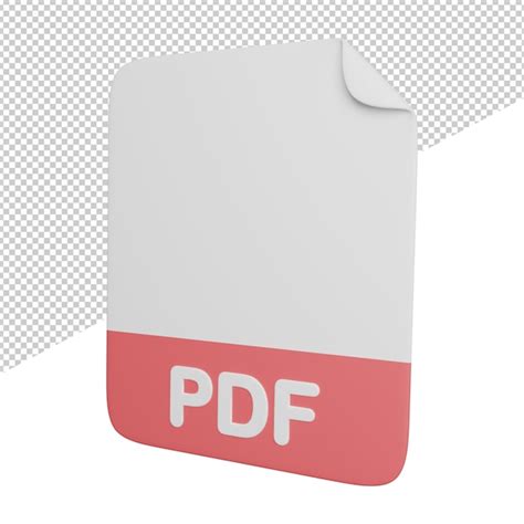 Premium PSD Pdf Document File Side View D Rendering Icon Illustration On Transparent Background