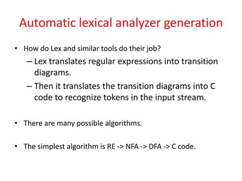 finite automata for lexical analysis