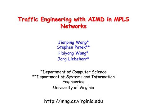 Ppt Traffic Engineering With Aimd In Mpls Networks Powerpoint