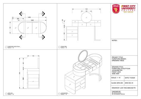 FURNITURE DESIGN DRESSING TABLE TECHNICAL DRAWING On Behance Behance