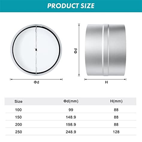 4 Inch Backdraft Damper Hg Power One Way Duct Damper For Range Hood Vent Damper
