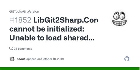 Libgit2sharpcorenativemethods Cannot Be Initialized Unable To Load Shared Library Git2