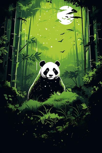 Premium Photo Tshirt Design Of Bamboo Forest With Pandas Vibrant