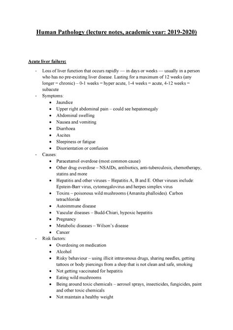 Human Pathology Lecturenotes 1to9 2019 2020 Warning TT Undefined