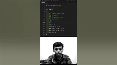 formate specifiers in c in easy way👍 ccode trending easy tranding youtubeshorts shorts