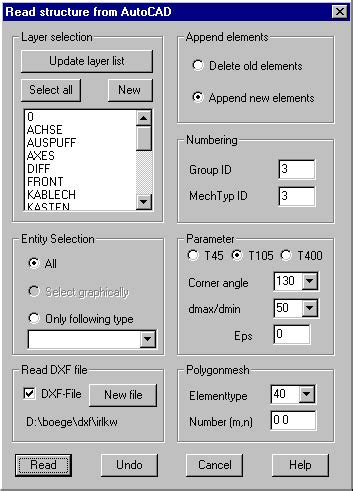Read AutoCAD Data Read Elements From AutoCAD Or DXF Files