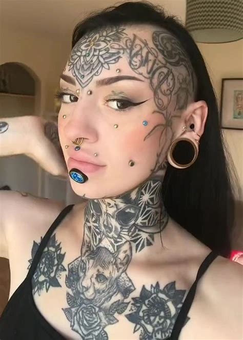 Nice Tattoo Body Modification Piercings Tattoed Girls Facial Tattoos