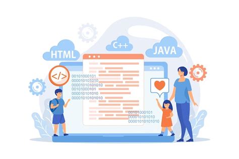 niños felices aprendiendo a programar en una computadora portátil