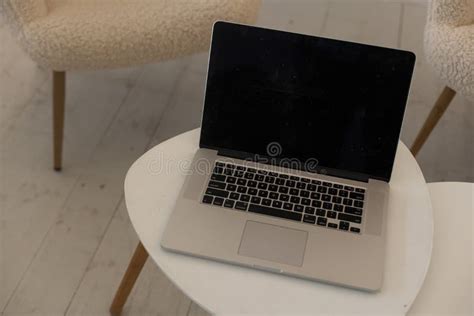 Laptop Computer Displaying The Blank Screen Editorial Photography Image Of Screen Platform