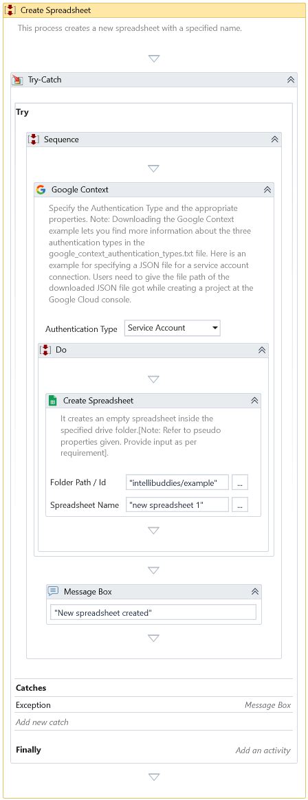 Create Spreadsheet Intellibuddies® Documentation Portal