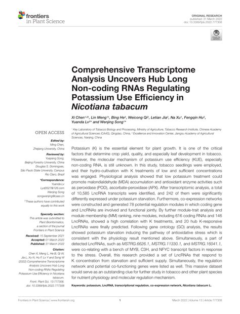 Pdf Comprehensive Transcriptome Analysis Uncovers Hub Long Non Coding