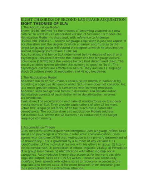 doc eight theories of second language acquisition eight theories of sla