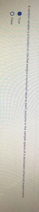 Solved A Random Variable Is A Function Or Rule That Assigns