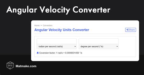 Angular Velocity Converter Matmake