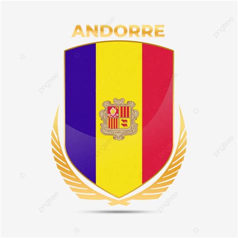 Realistic Golden Wreath Flag Of Andorre Andorra Wreath Flag Png