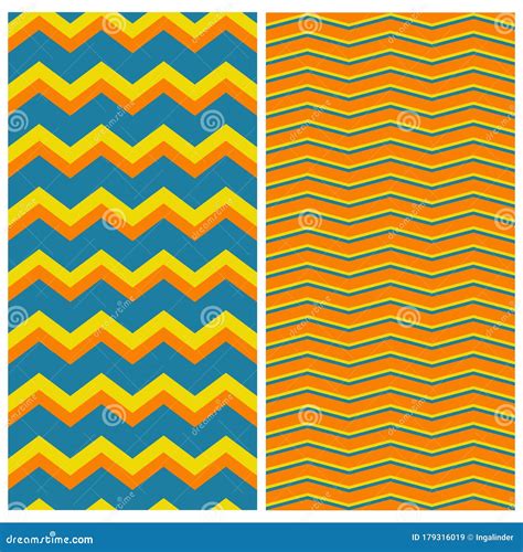Tile Zig Zag Vector Pattern Set Stock Vector Illustration Of Green
