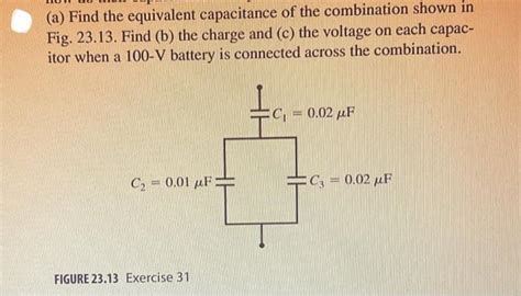 Solved A Find The Equivalent Capacitance Of The Chegg Com